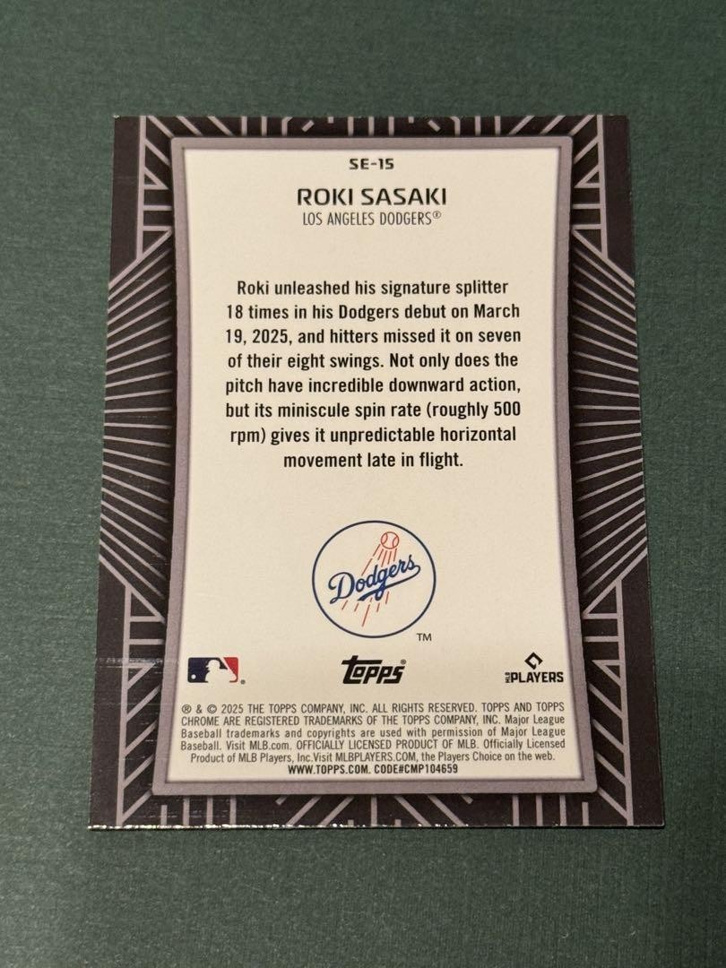ROKI SASAKI 2025 Topps Chrome Shadow Etch Case Hit MLB Card Shohei ...