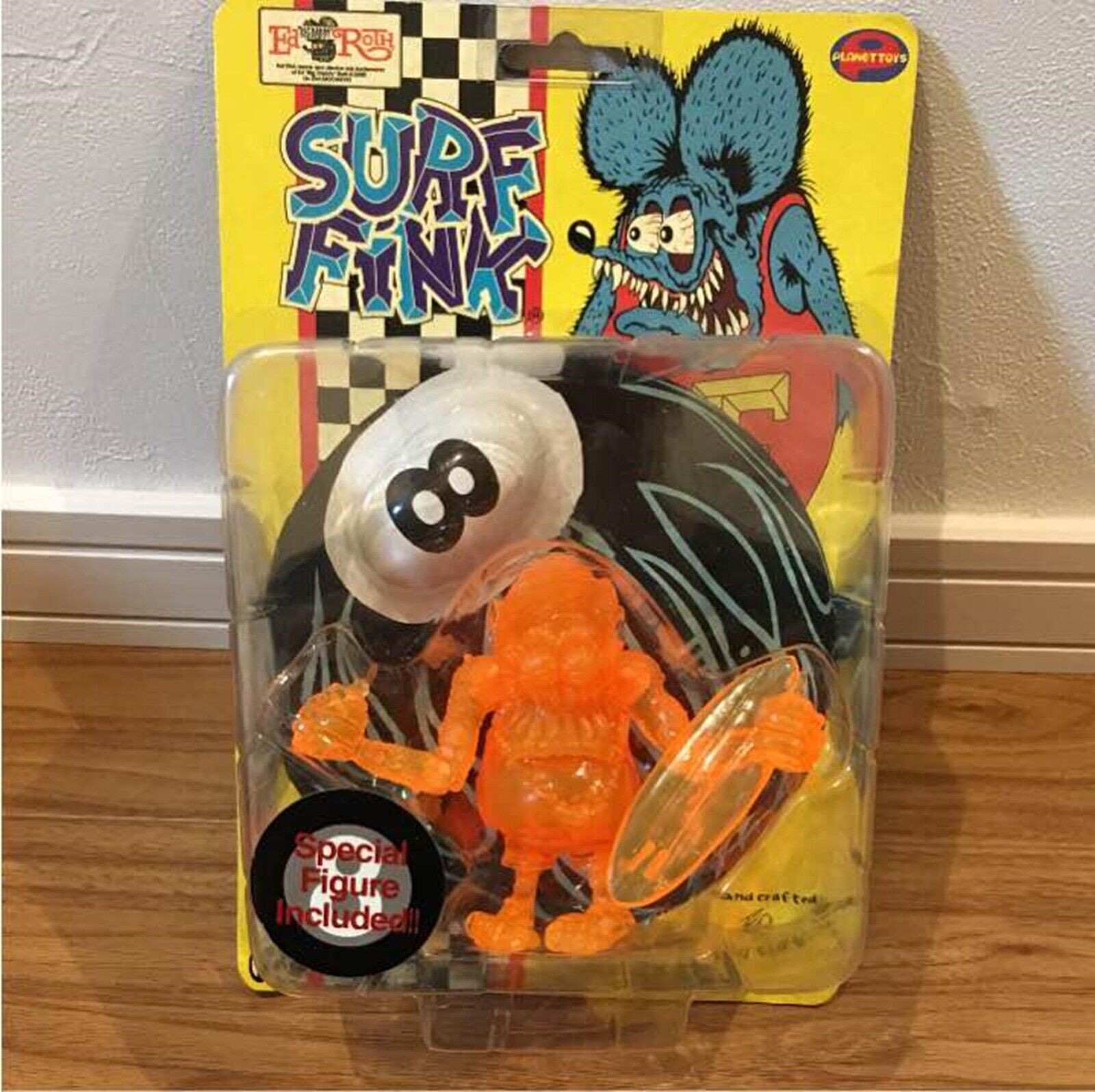 RAT FINK SURF Figure Statue Poupée RARE Limitée Orange Clair Ed Roth ...