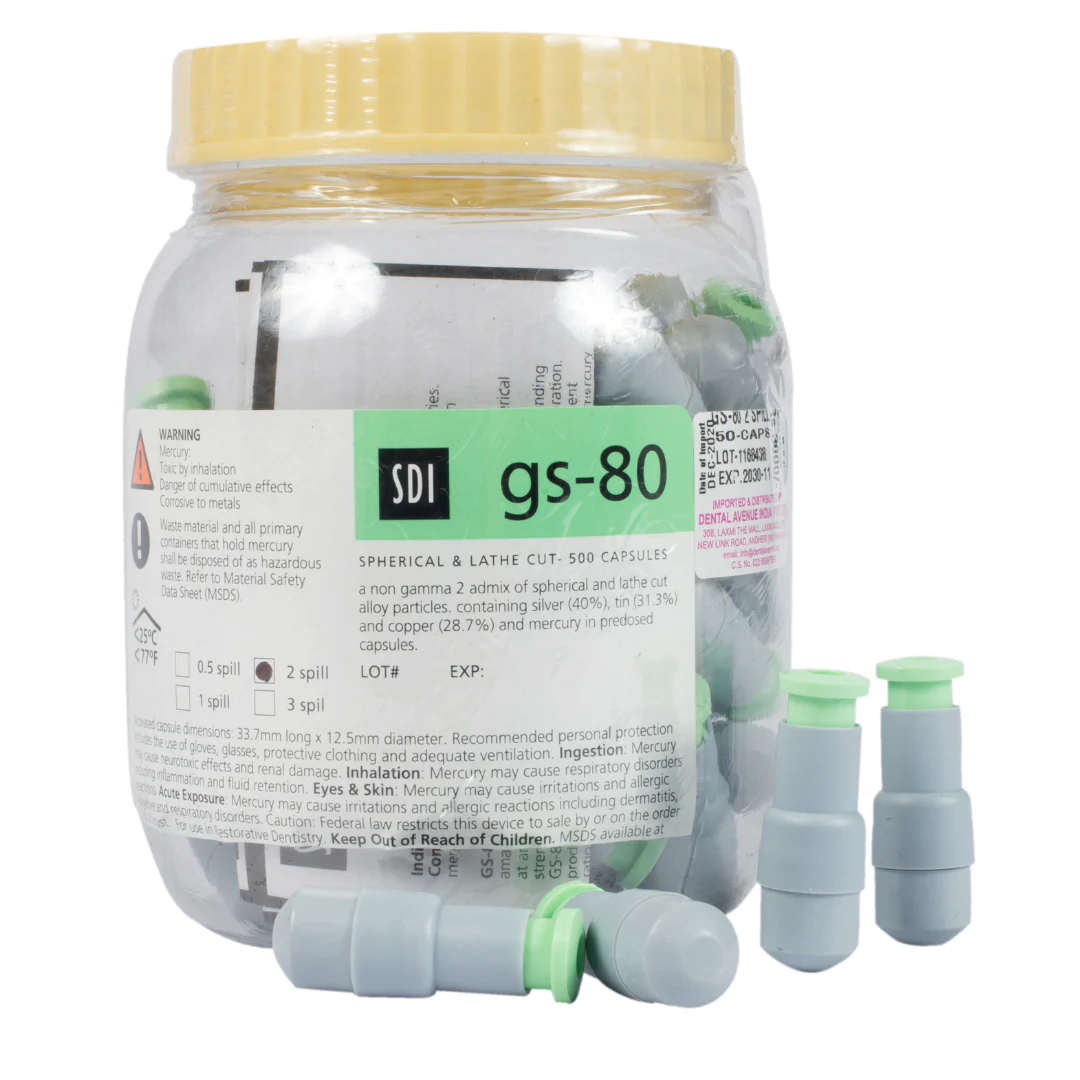 SDI GS-80 Amalgam Alloy Dental Material Regular Set Spill 50 Capsules ...