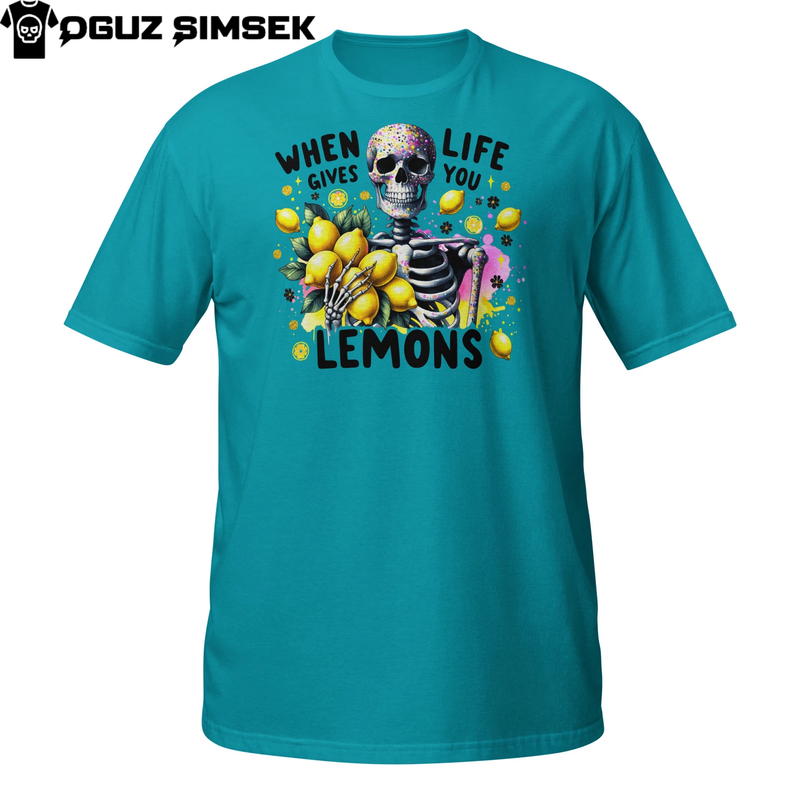 When Life Gives You Lemons Skeleton T-Shirt | Funny Gothic Lemon ...