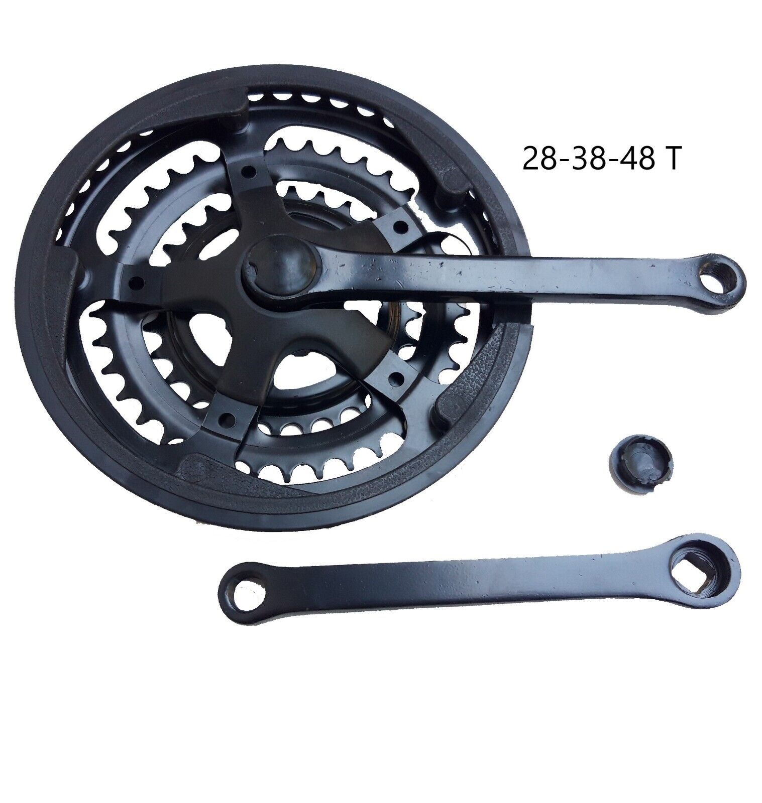 Steel 6/7/8 Speed 28/38/48 Triple MTB Bike Chainset Chainring Crank Set ...