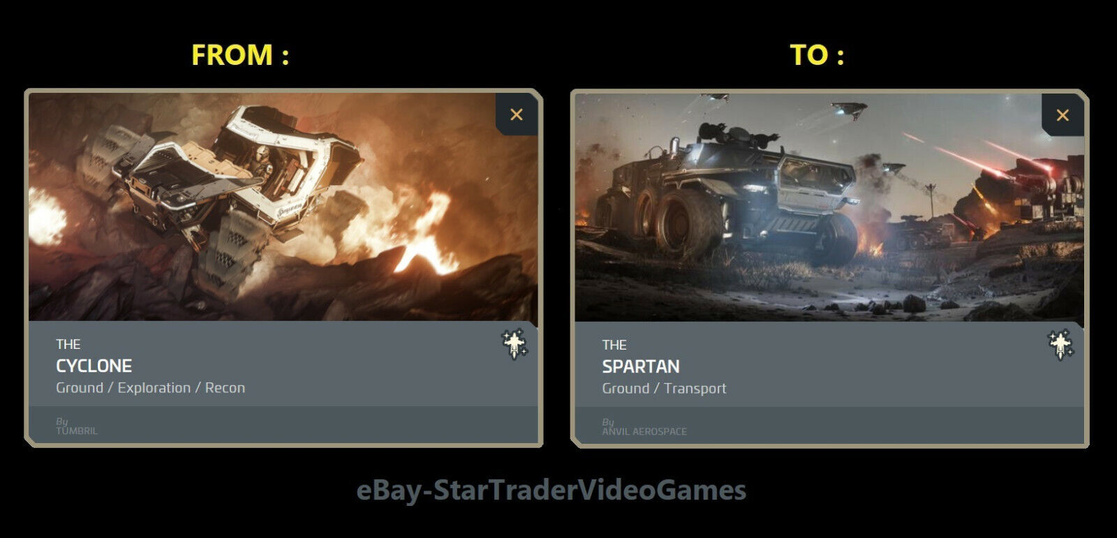 STAR CITIZEN - SHIP UPGRADE TO ANVIL SPARTAN - CCU SELECTION | eBay