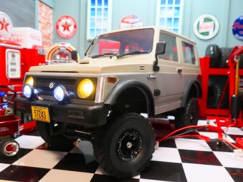 WPL C74 JIMNY Rc Custom Cream & Gray Overfenders With Fog Lights Off ...