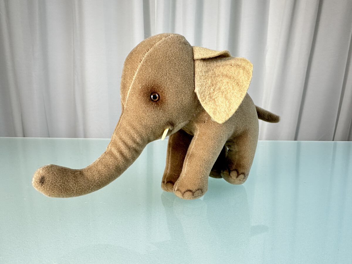 STEIFF ANIMAL ÉLÉPHANT 0510/17 - trampy - 13,5 x 26 cm - excellent état ...