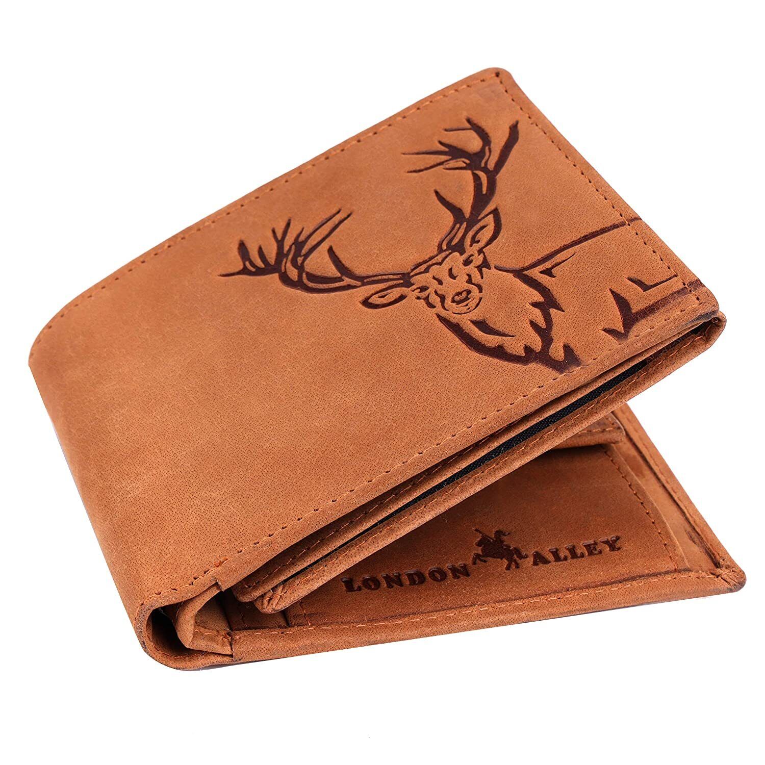 Genuine Leather Wallets Elk Vintage RFID Blocking Men's Wallet Pack of ...