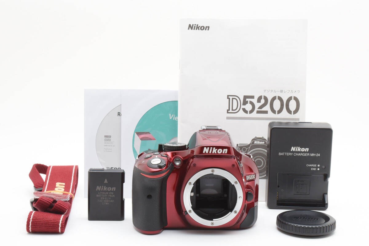 NIKON D5200 RED Body Digital SLR Camera, Item"Shots 4,912", YM9145#98 ...
