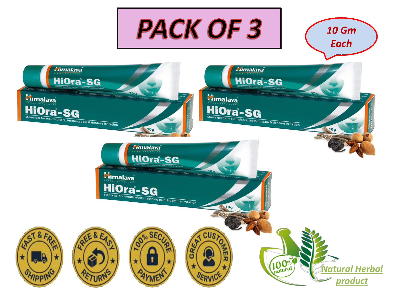 Himalaya Hiora-SG Gel For Mouth Ulcers Very Fast Free Delivery 10g Exp ...