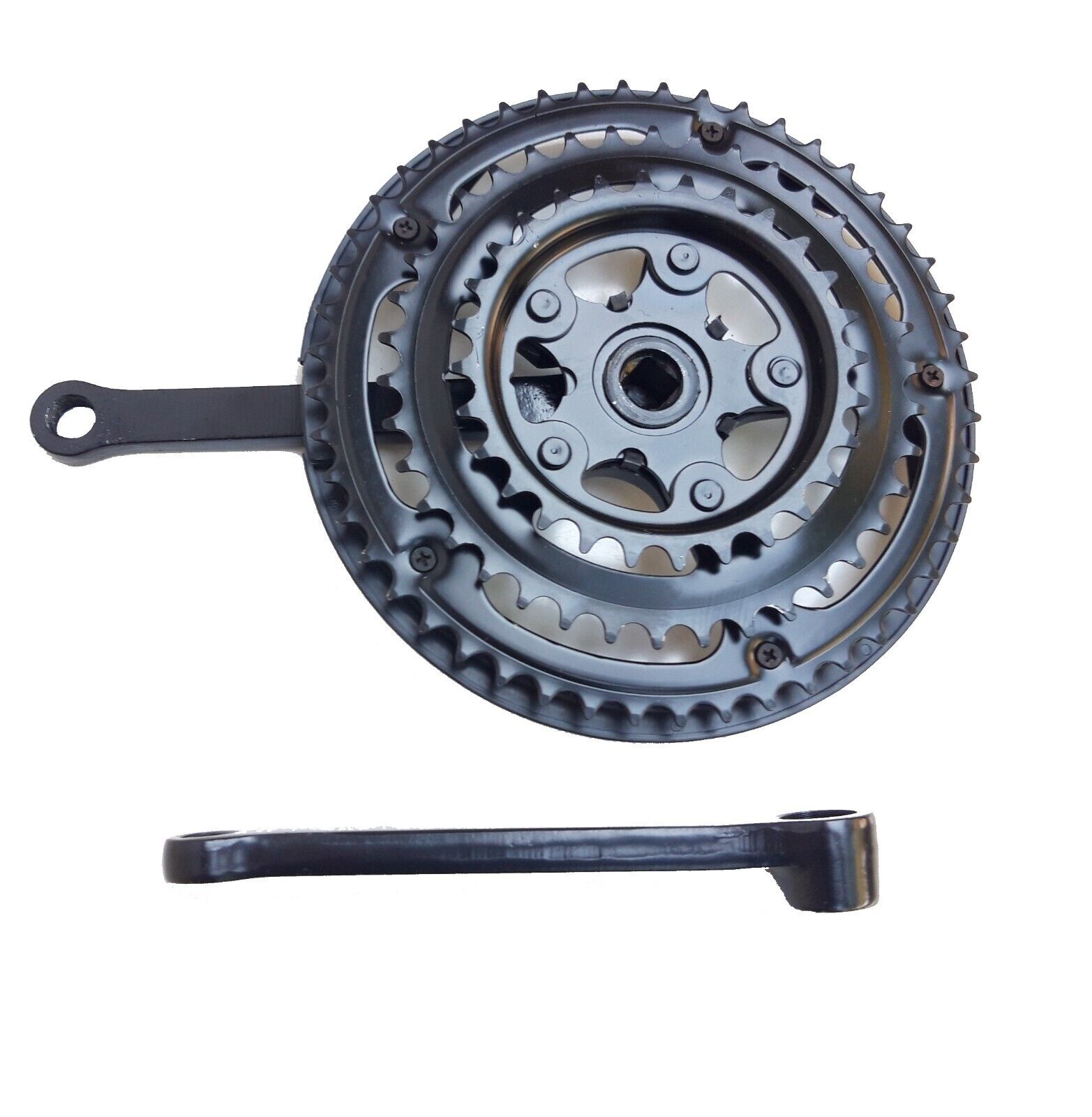 Steel 6/7/8 Speed 28/38/48 Triple MTB Bike Chainset Chainring Crank Set ...