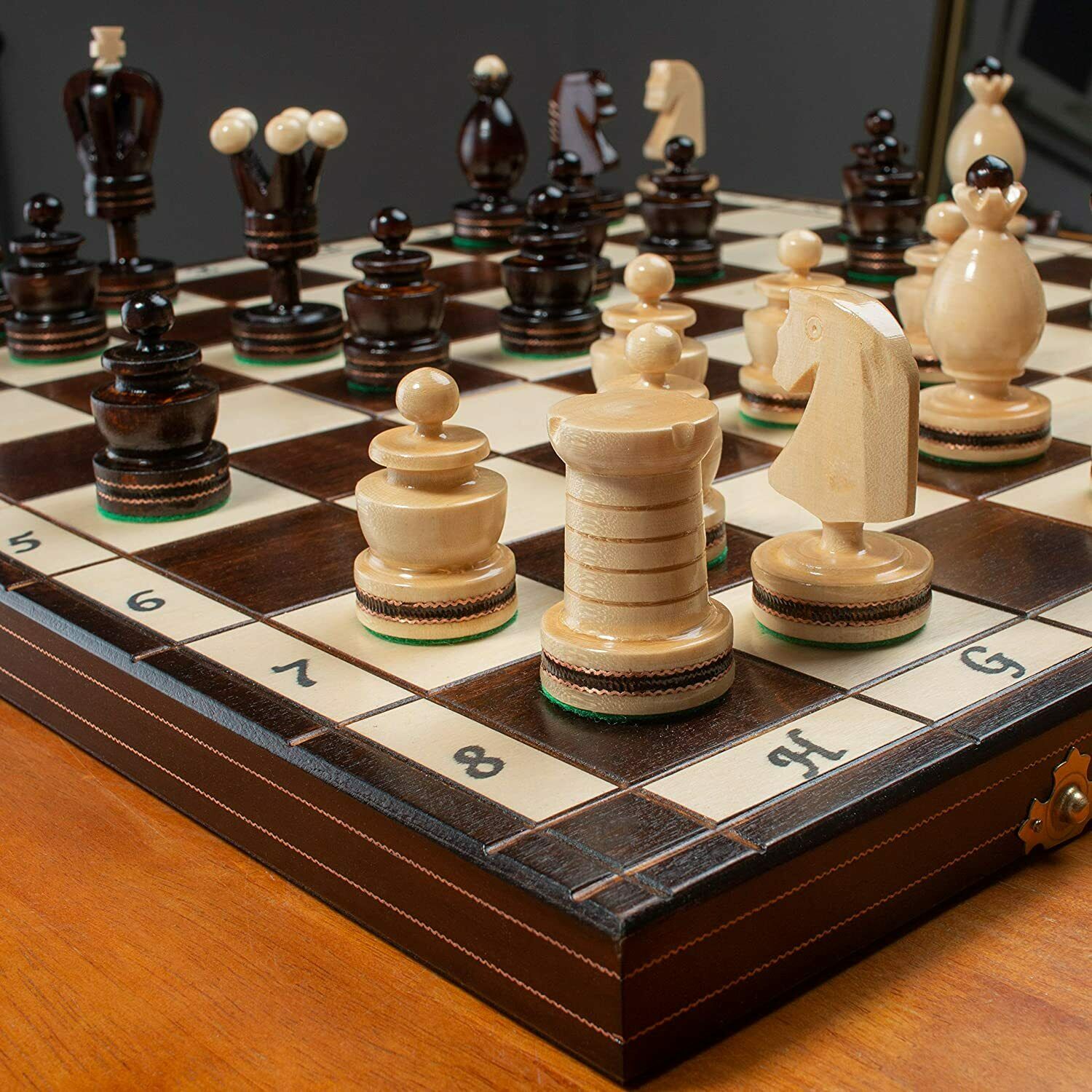 ROYAL GAMBIT Incrusted Large Wooden Chess Set 50cm / 20in Luxury Chess ...