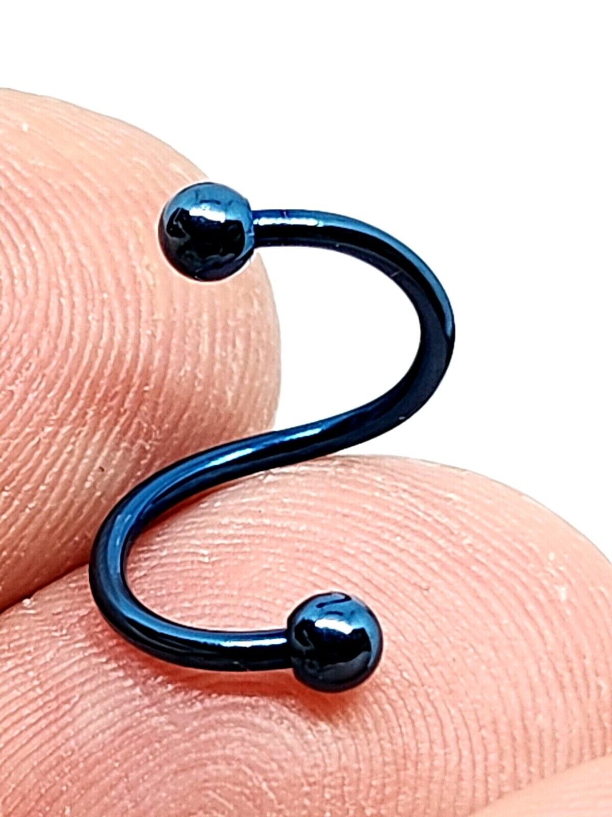 Twist Bar Piercing Nose Lip Ear Helix Tragus Titanium 16g (1.2mm) 3mm ...