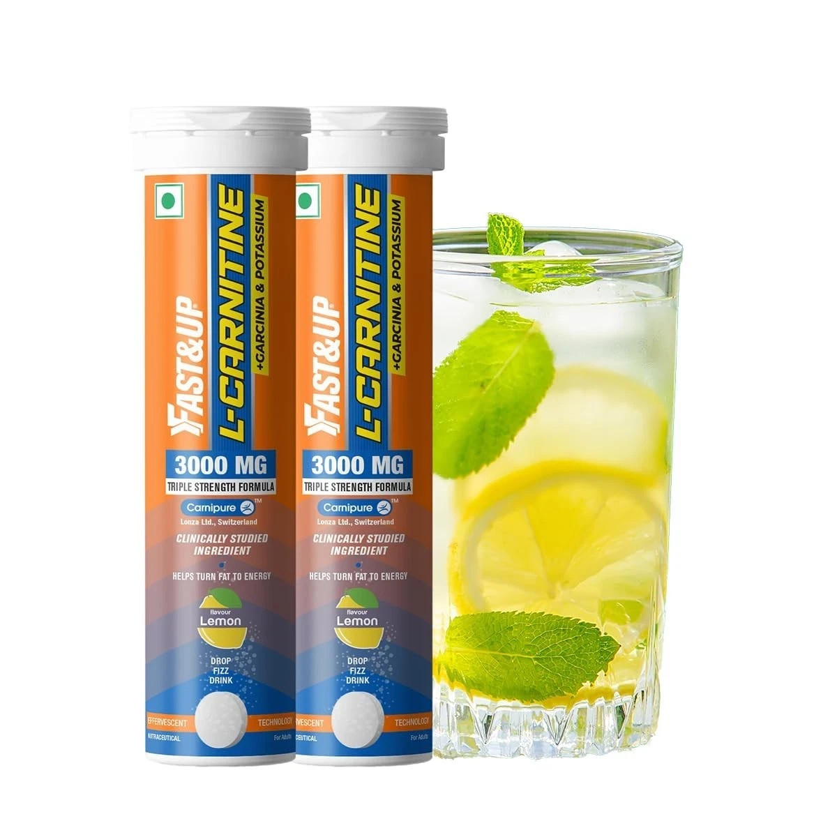 FAST&UP L CARNITINE tartrate Effervescent Tablets Lemon Flavour Pack of ...