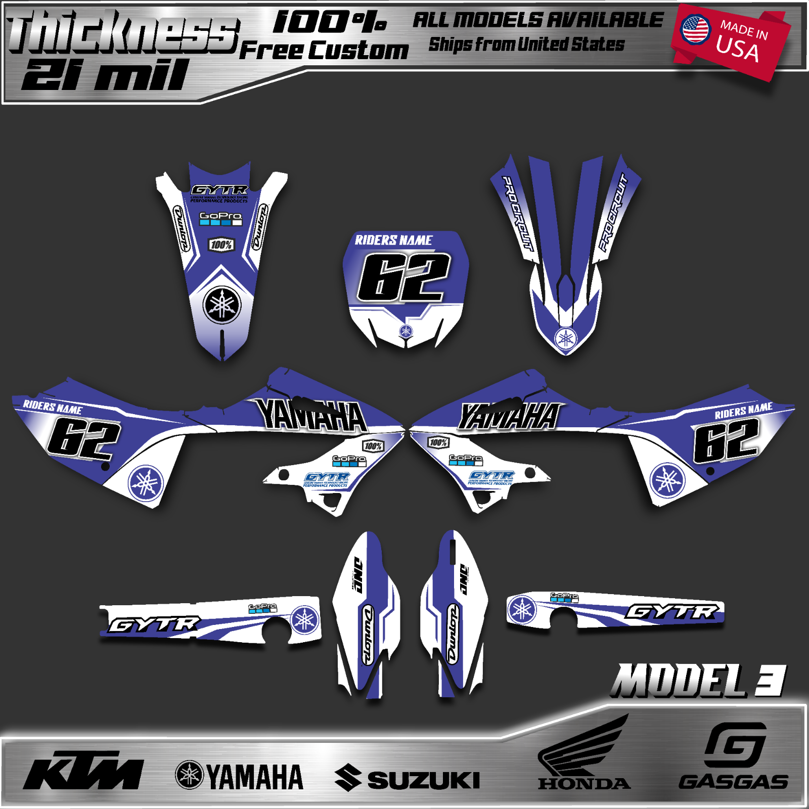 Graphics Kit for YAMAHA YZ125 YZ250 2022-2023 yz 125 yz 250 | eBay