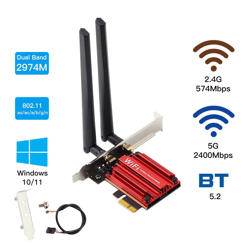 ADAPTATEUR DE CARTE WiFi 6 Intel AX200 PCI-E AX1800 USB AX3000 routeur ...