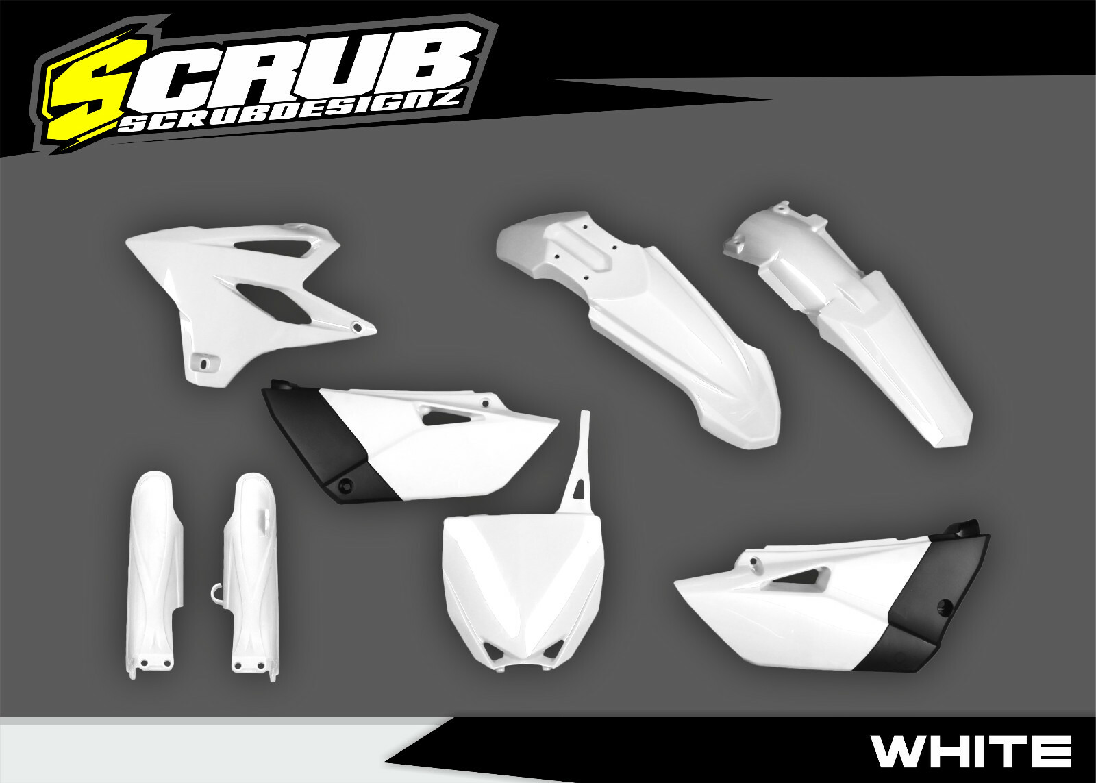 Yamaha Plastics YZ85 2019 2020 2021 SCRUB YZ 85 WHITE