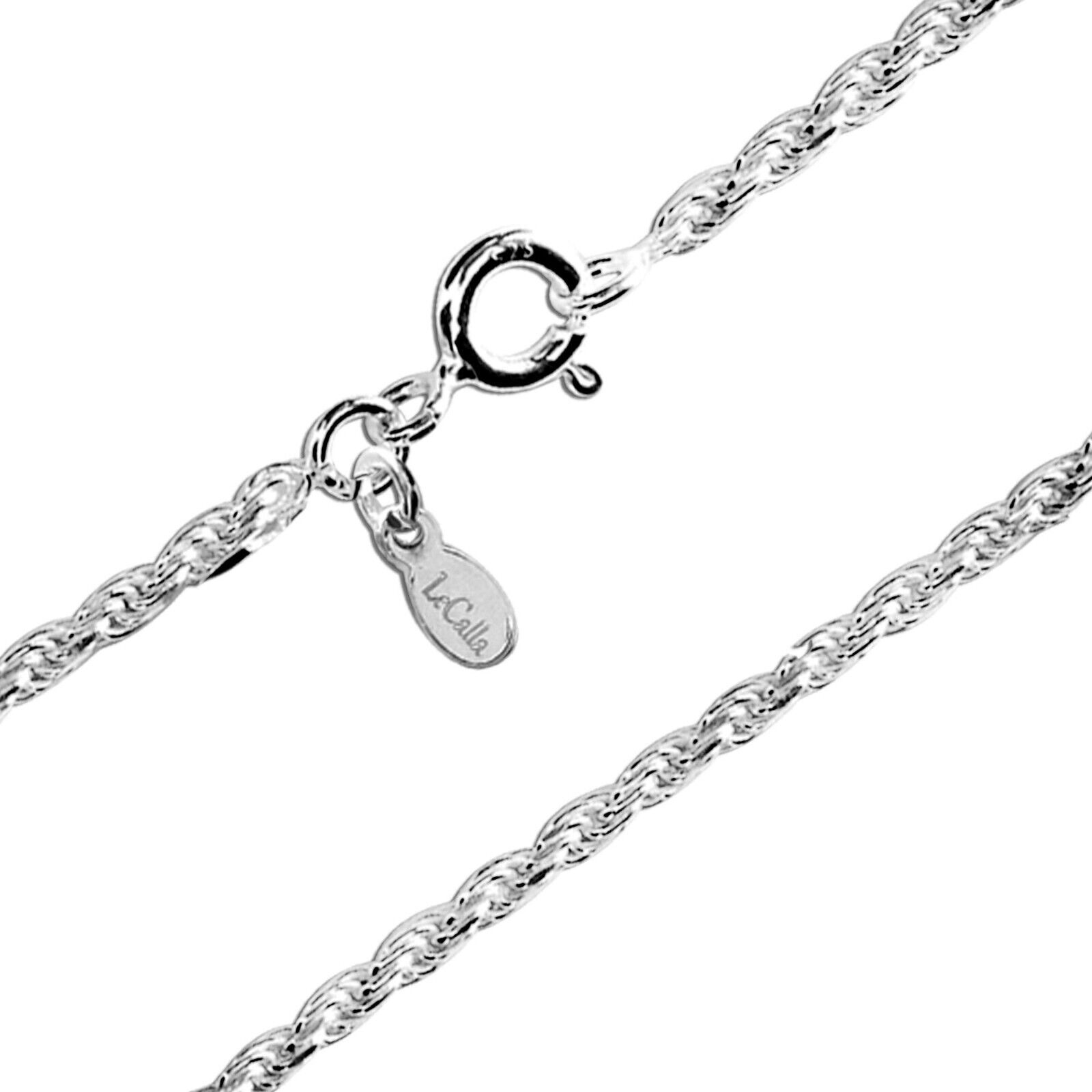 925 Sterling Silver Italian Rope-Chain Necklace for Men Women and Girls ...