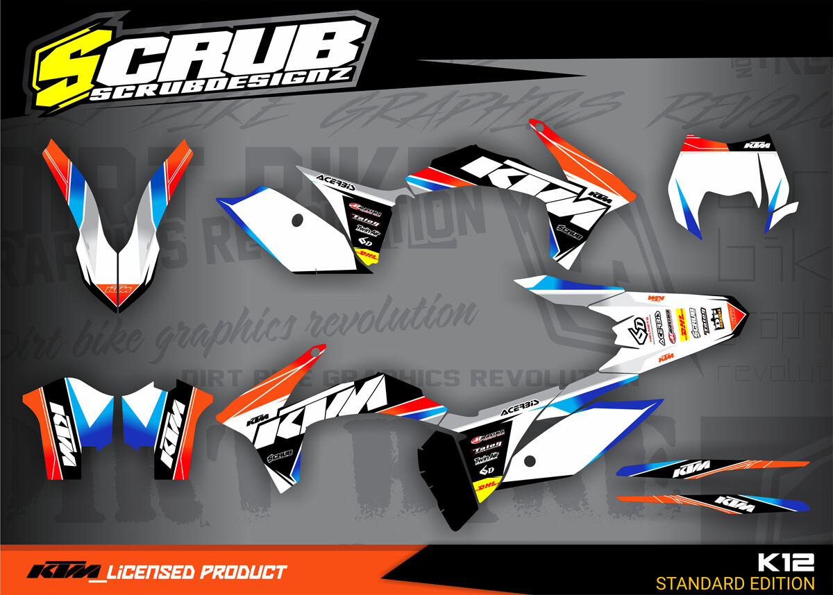 KTM graphics EXC 125 200 250 300 350 450 500 2012 2013 SCRUB decals kit ...